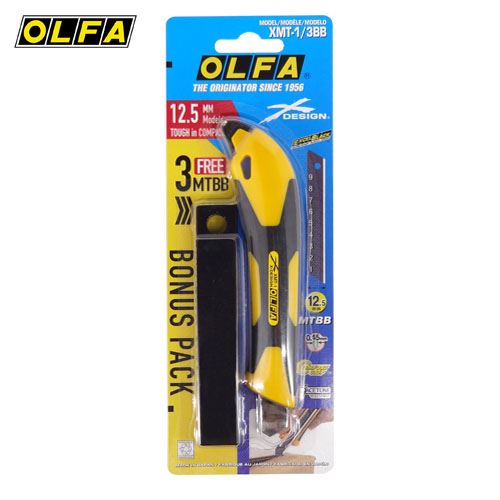 OLFA,中型美工刀XMT-1/3BB,OLFA XMT-1/3BB,XMT-1/3BB X系列抗滑材質 自動卡鎖